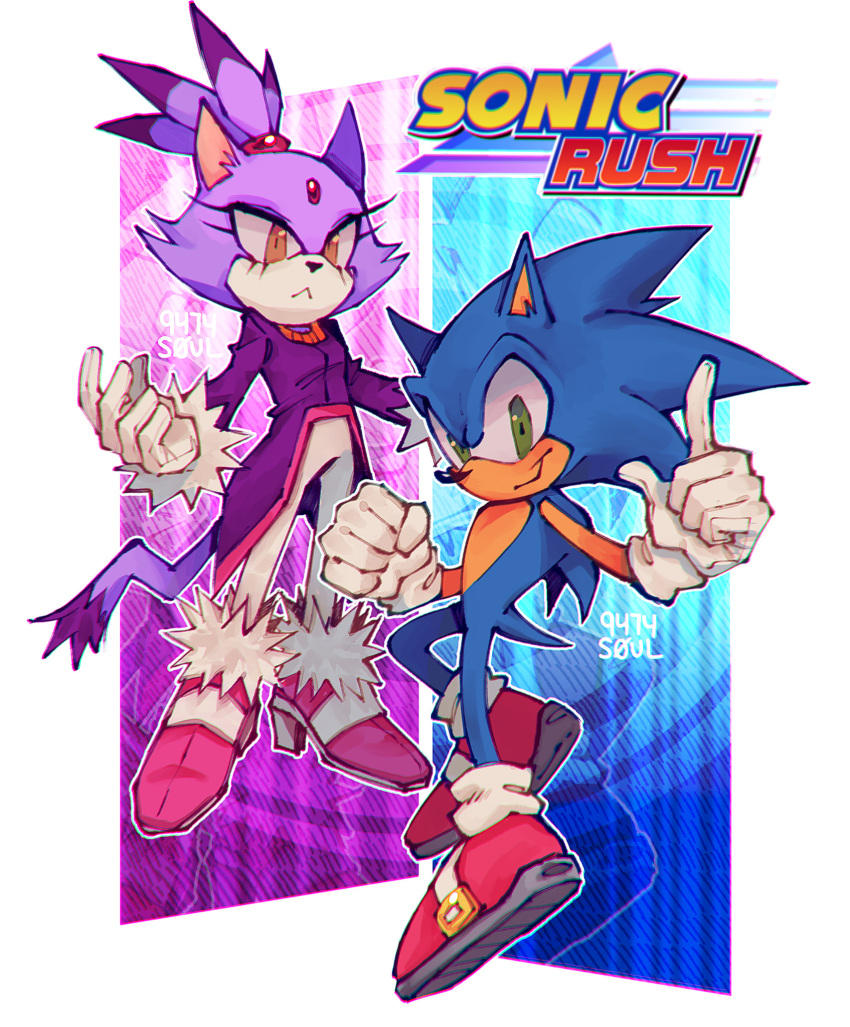 Safebooru - 1boy 1girl 9474s0ul animal ears animal nose blaze the cat ...