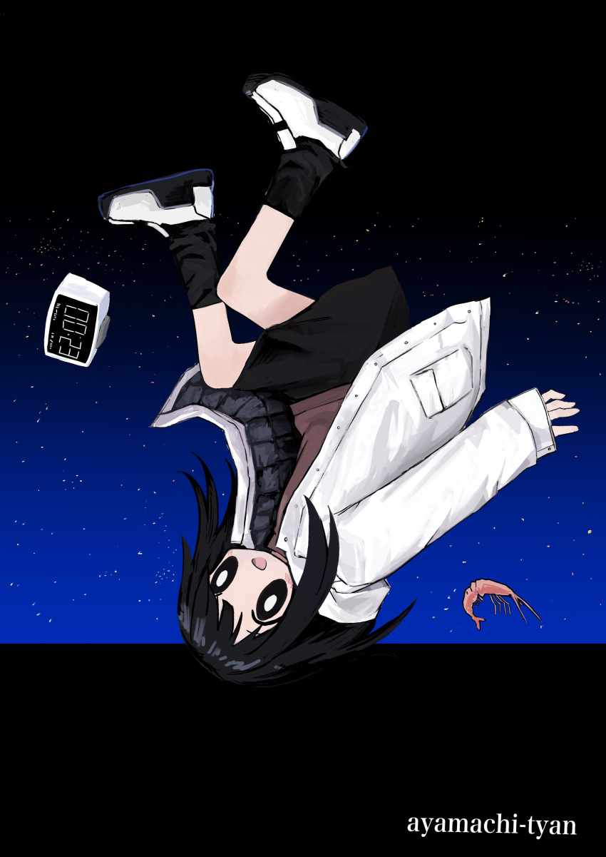 Safebooru 1girl Absurdres Alarm Clock Black Eyes Black Hair Black 4802