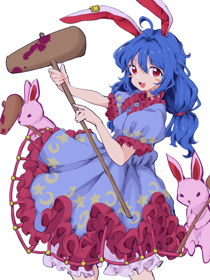 Safebooru - 1girl absurdres animal ears blue dress blue hair dress ...