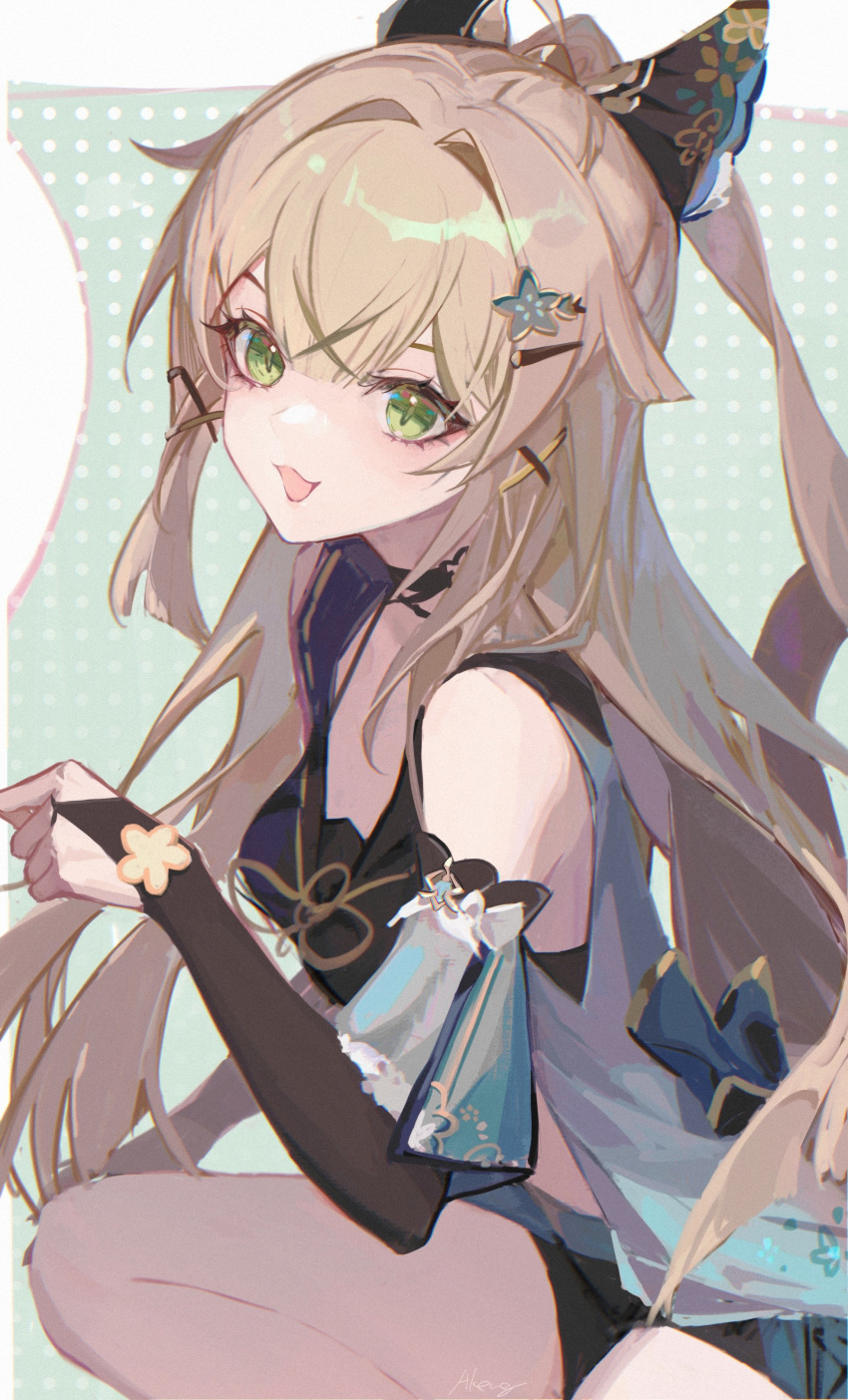 Safebooru - 1girl :3 :d absurdres animal ears black bow black choker black shorts black tank top ...