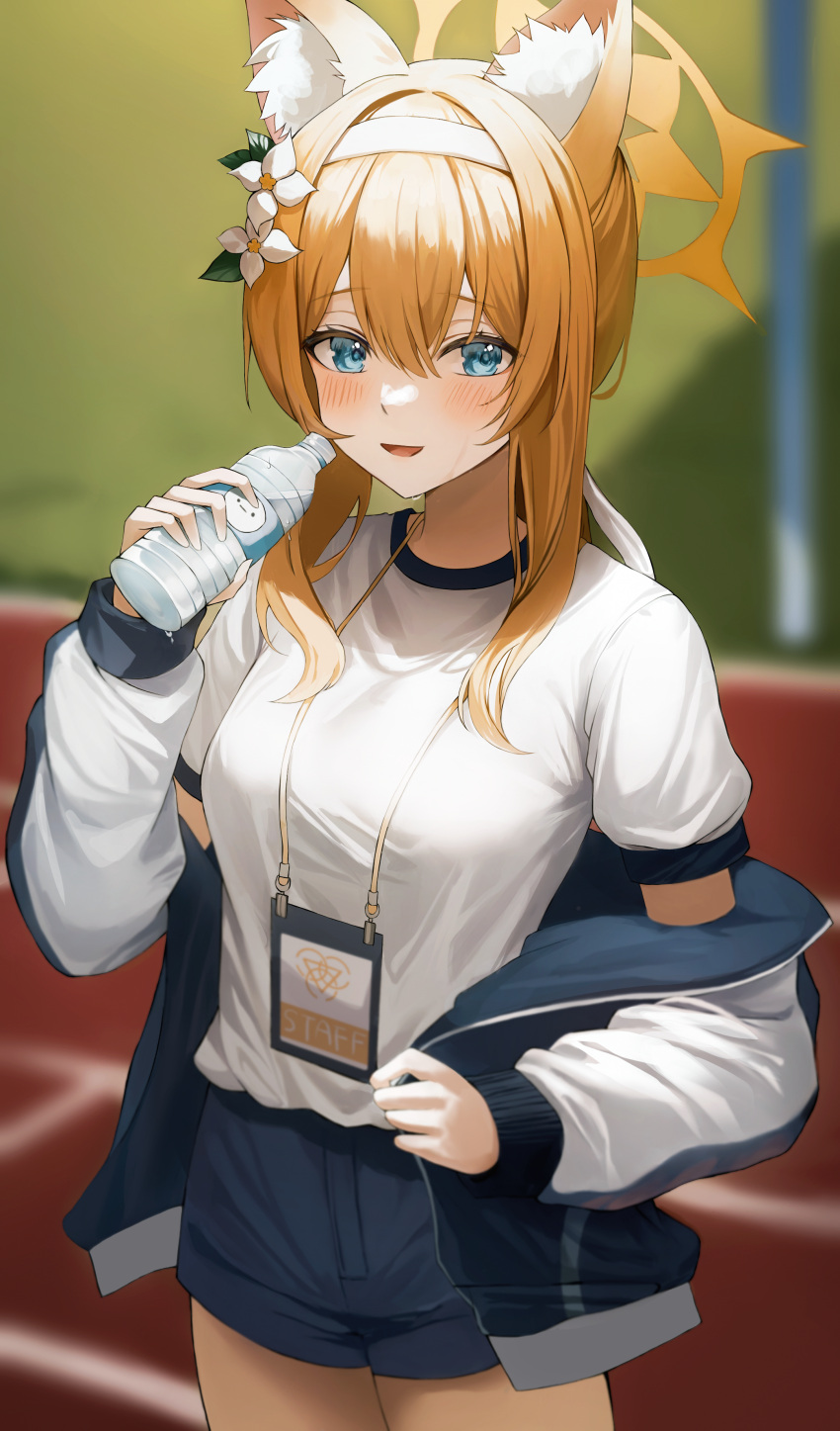 Safebooru - 1girl absurdres animal ears blue archive blue eyes bottle ...