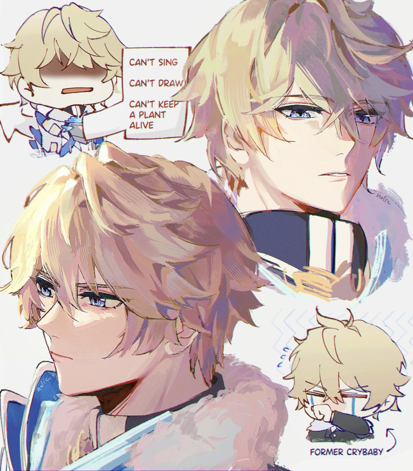 Safebooru - 1boy birdsofpasssage bishounen blonde hair blue eyes chibi english text flying ...