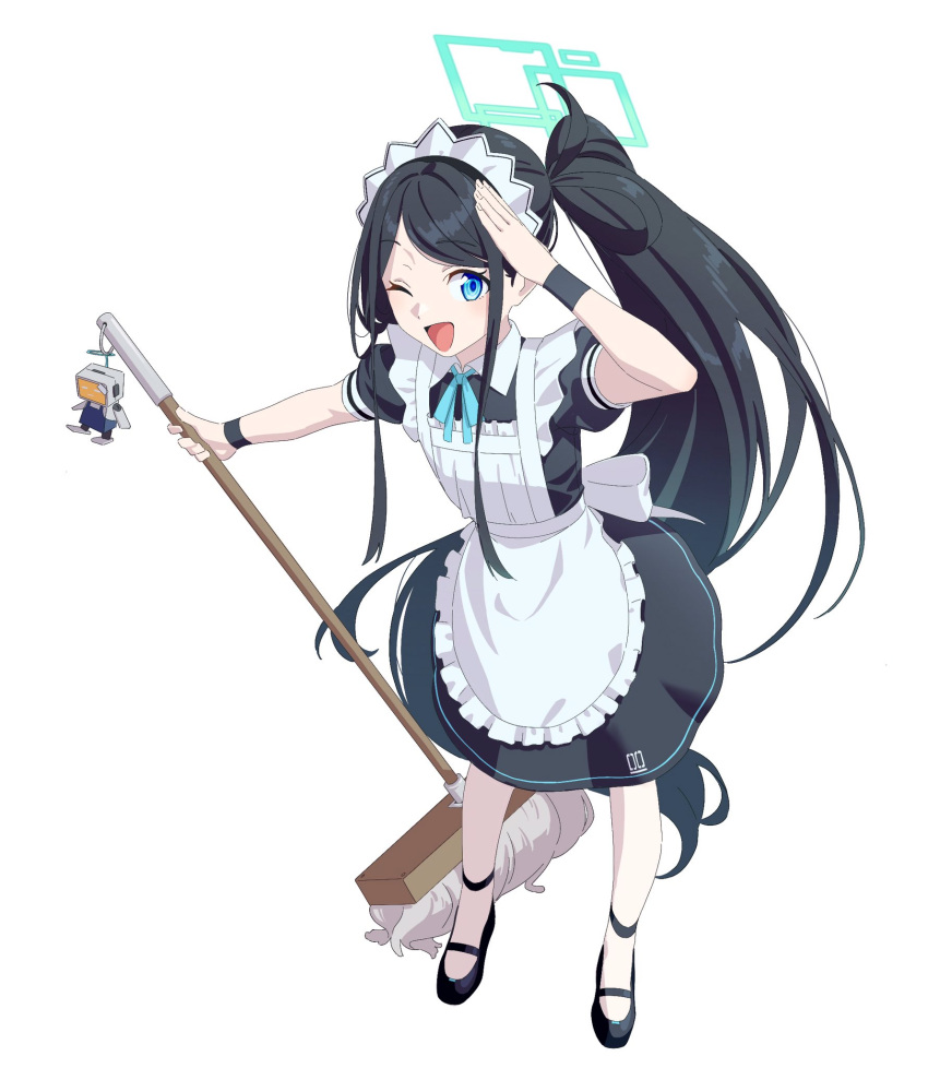 Safebooru - 1girl ;) ;d absurdly long hair apron aris (blue archive) aris (maid) (blue archive ...