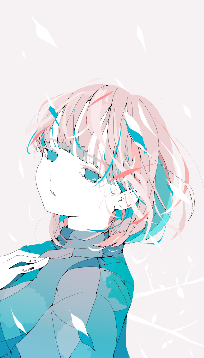 Safebooru - 1girl absurdres blue eyes blue hair blue sweater blunt bangs bob cut closed mouth ...