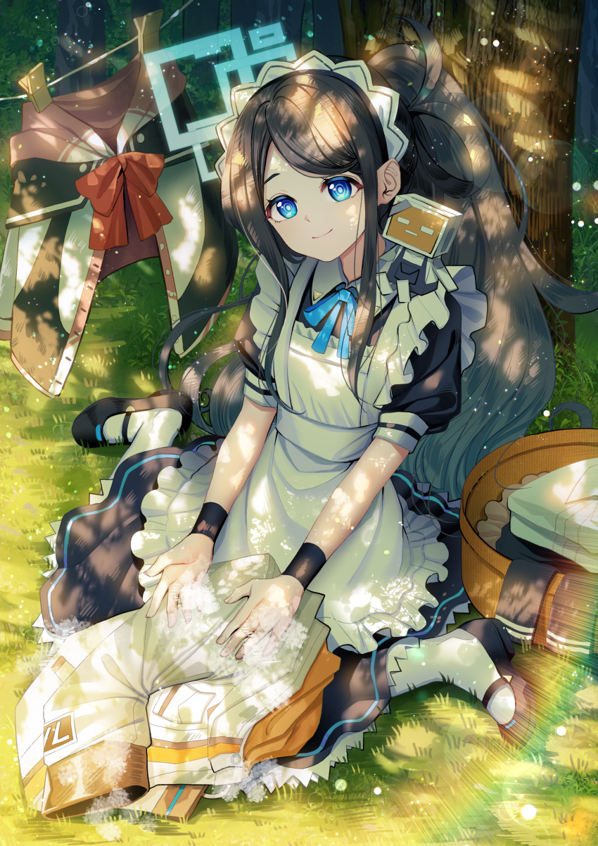 Safebooru - (robot) (blue archive) 1girl absurdres apron aris (blue archive) aris (maid) (blue ...