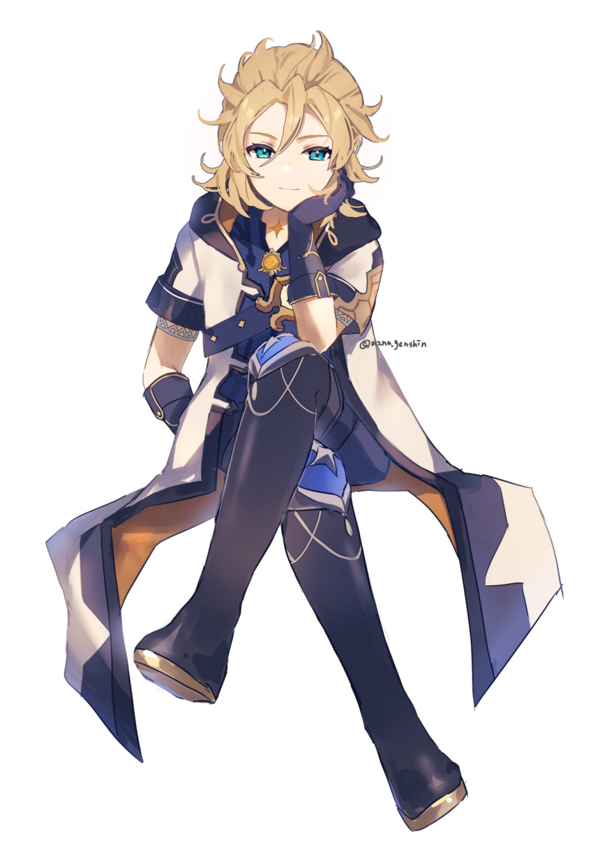 Safebooru - 1boy absurdres albedo (genshin impact) azna black gloves blonde hair blue eyes blue ...