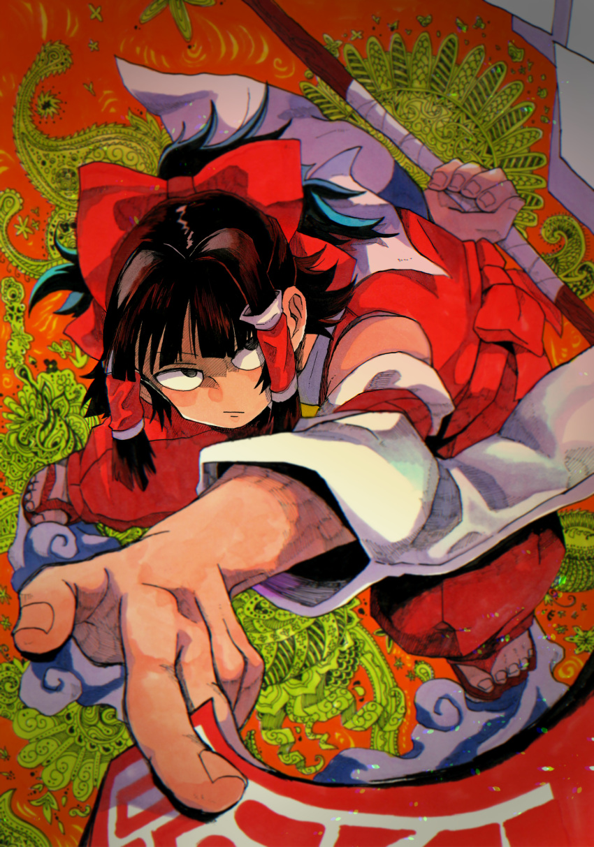 Safebooru - 1girl absurdres belt black hair bow closed mouth clothing ...