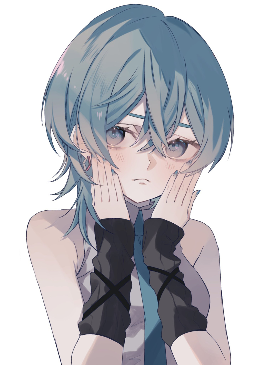 Safebooru - 1girl alternate hair length alternate hairstyle aqua eyes aqua hair aqua nails aqua ...