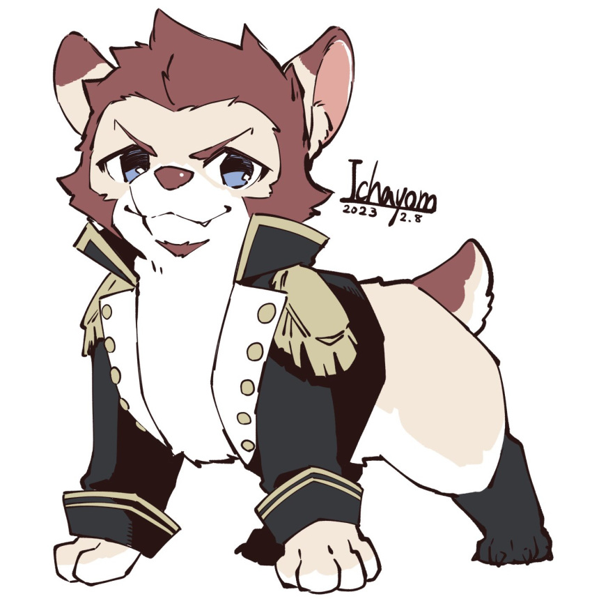 Safebooru - animal focus animalization blue eyes brown hair dated dog ...