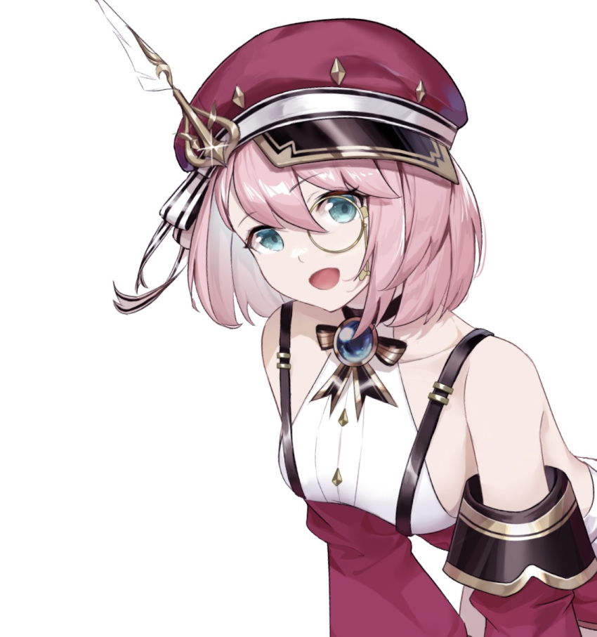 Safebooru - 1girl :d arm support bare back bent over cabbie hat candy shunya charlotte (genshin ...