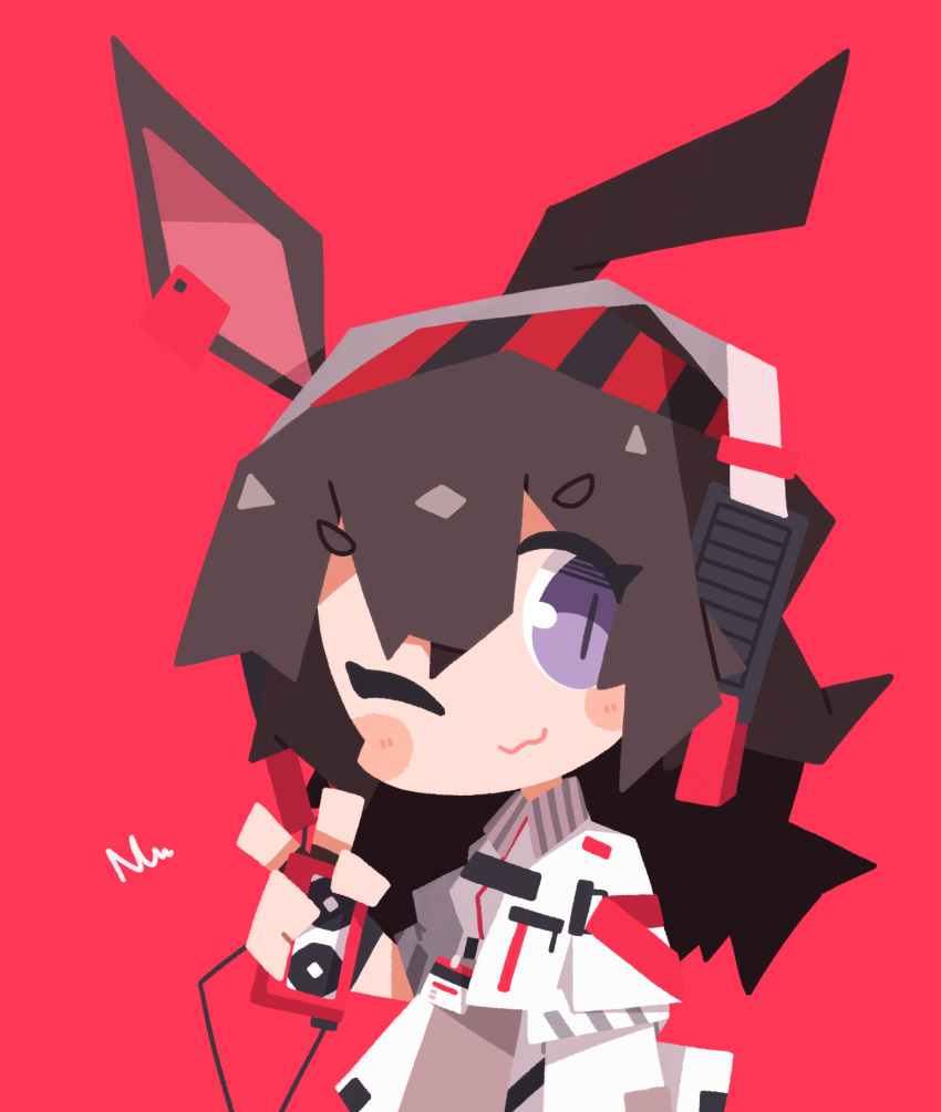 Safebooru - 1girl ;d animal ears april (arknights) arknights blush stickers brown hair closed ...