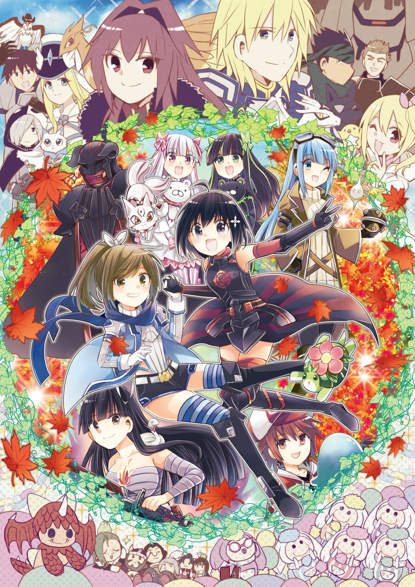 Safebooru - 6+boys 6+girls :3 :d absolutely everyone absurdres ahoge animal on shoulder ...