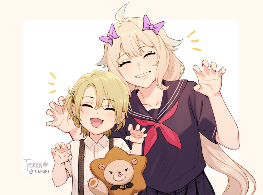 Safebooru - 1boy 1girl :d ^ ^ aged down ahoge artist name augustus ...