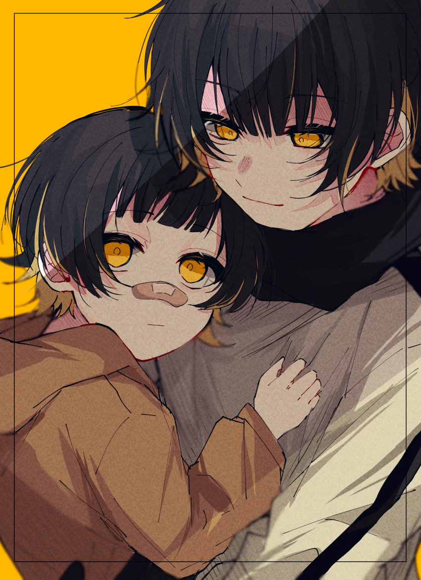 Safebooru - 2boys age comparison bachira meguru bandaid bandaid on face bandaid on nose black ...