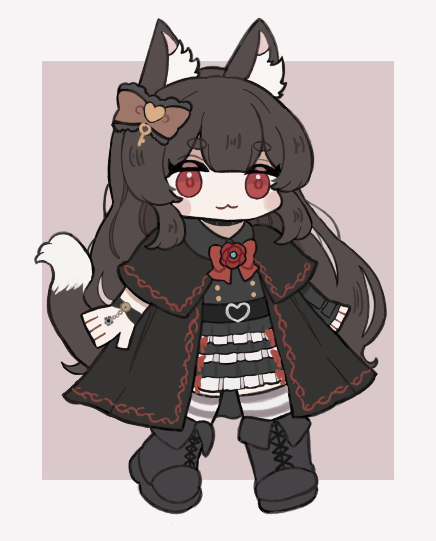 Safebooru - 1girl absurdres animal ear fluff animal ears black capelet black cloak black dress ...