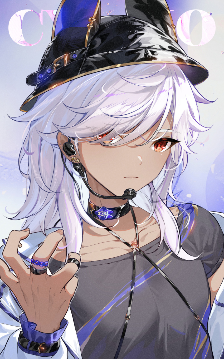 Safebooru - 1boy alternate costume animal ears black headwear black ...