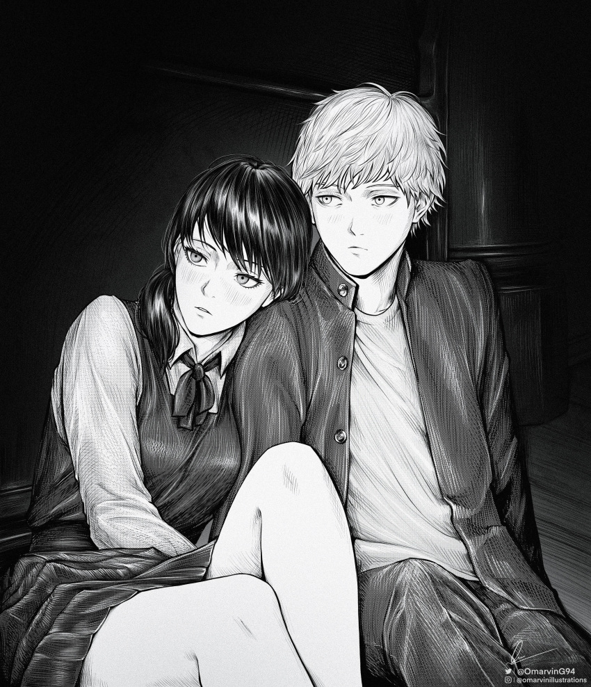 Safebooru - 1boy 1girl absurdres black hair chainsaw man denji (chainsaw man) dress fourth east ...