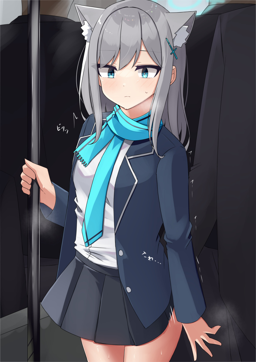 Safebooru - 1girl animal ears aya mizunami blue archive blue eyes blue necktie blue scarf grey ...