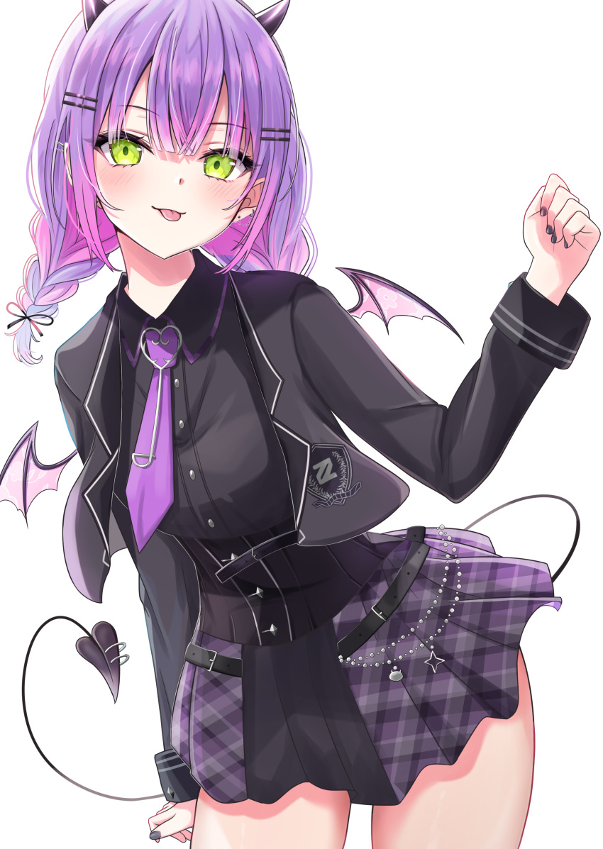 Safebooru - 1girl absurdres black nails black shirt black skirt blazer blush braid c1p122 corset ...