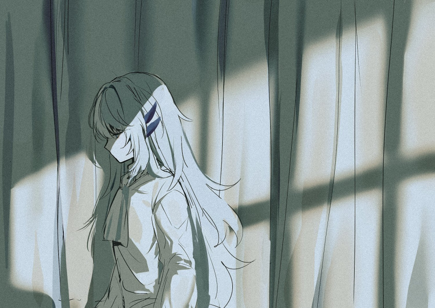 Safebooru - 1boy argalia (library of ruina) ascot curtains hair ...