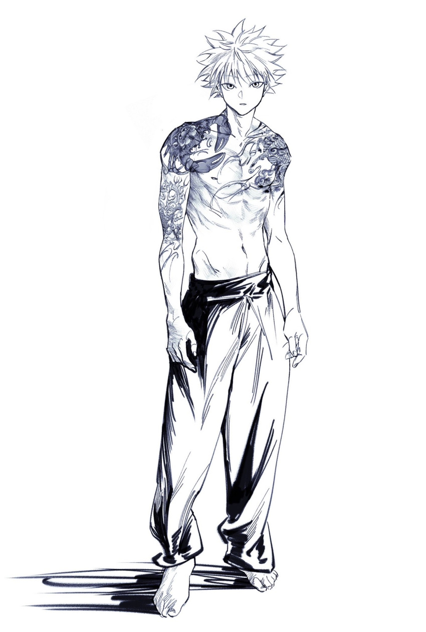 Safebooru - 1boy arm tattoo barefoot full body highres hunter x hunter ...