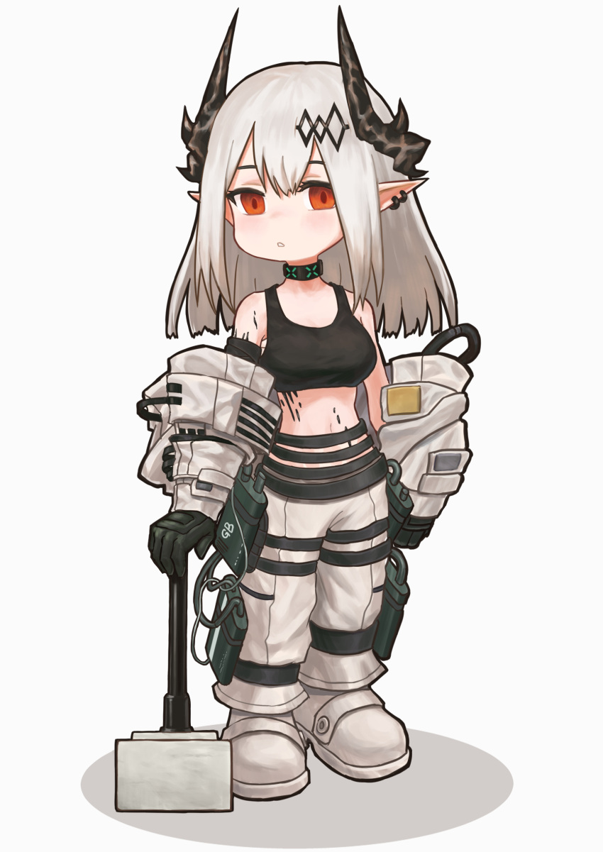 Safebooru - 1girl absurdres arknights black sports bra blush boots breasts chibi detached ...