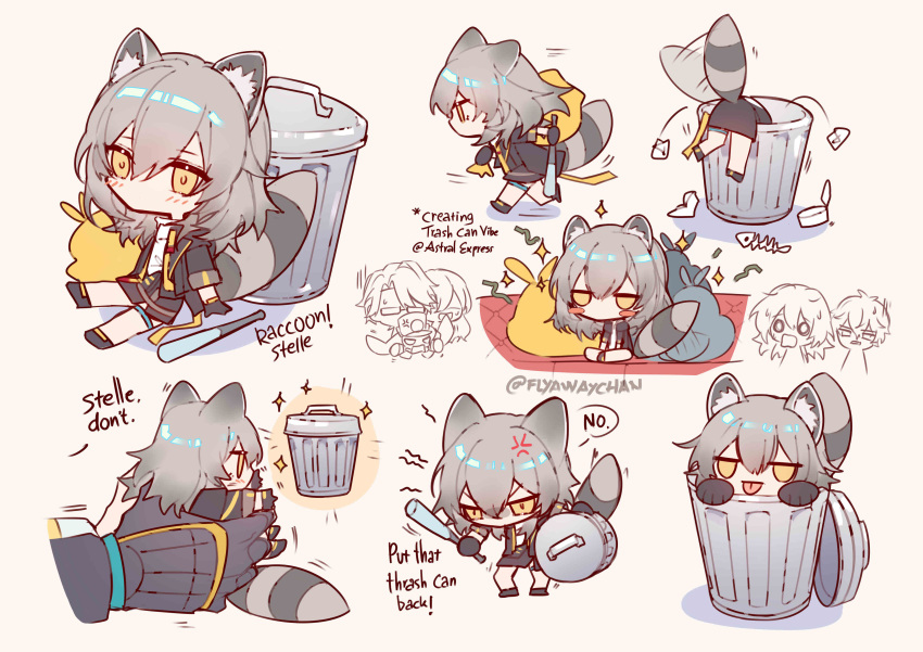 Safebooru - 1other 2boys 3girls absurdres anger vein animal ear fluff animal ears baseball bat ...