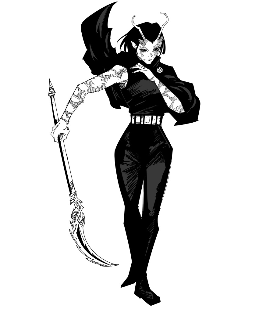 Safebooru - 1girl absurdres alien antennae black hair breasts cosplay ...