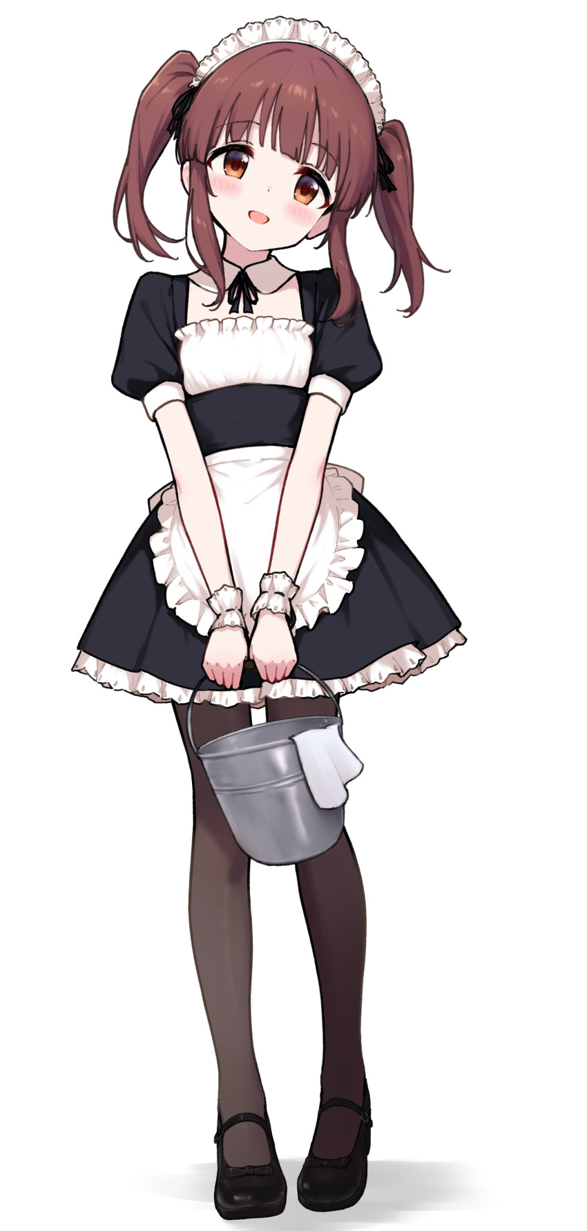 Safebooru - 1girl absurdres alternate costume apron black dress black ...