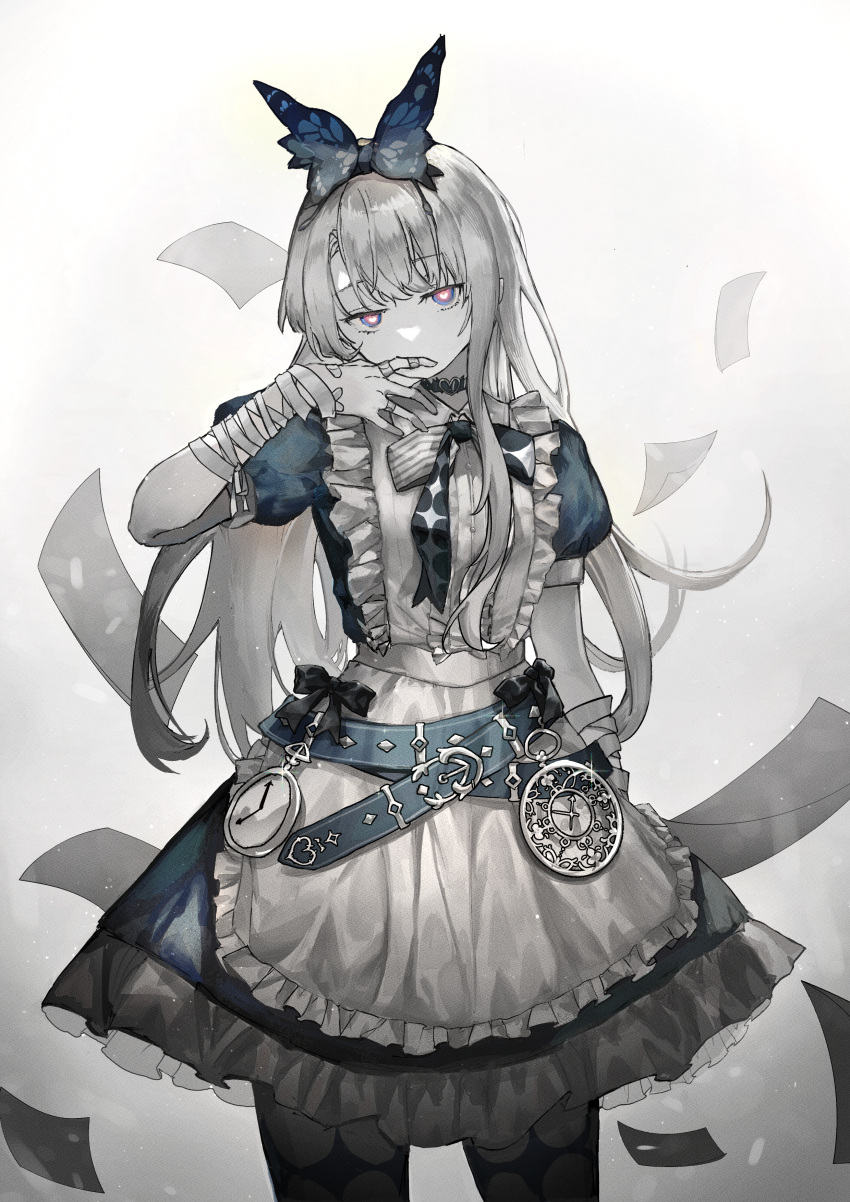 Safebooru - 1girl absurdres alice (grimlight) apron argyle bow argyle ...
