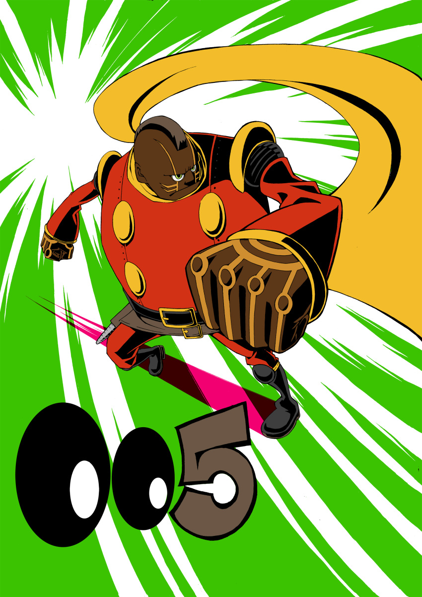 Safebooru - cyborg 009 dark skin fighting stance foreshortening ...