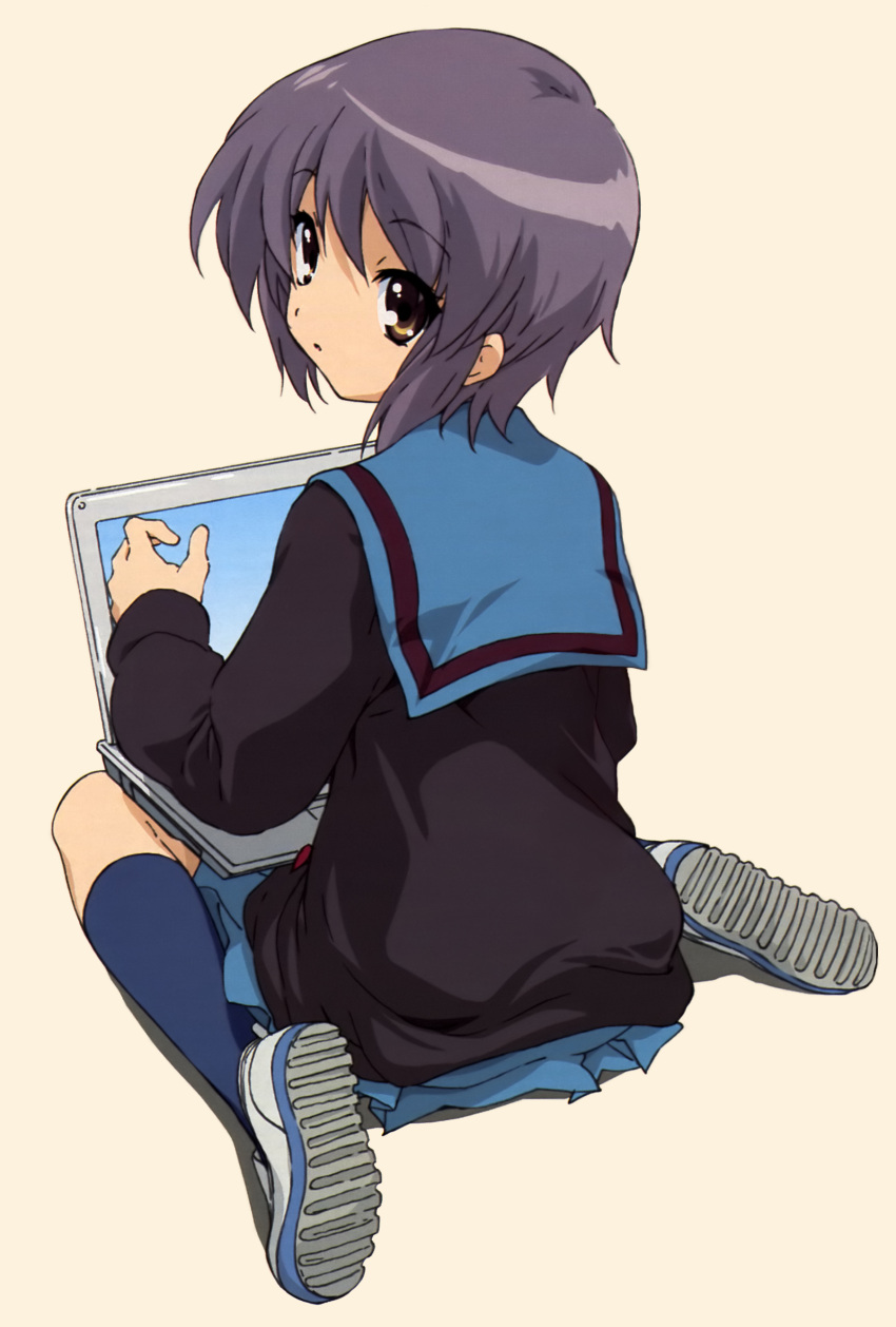 Safebooru - nagato yuki seifuku socks sole of shoe suzumiya haruhi no ...