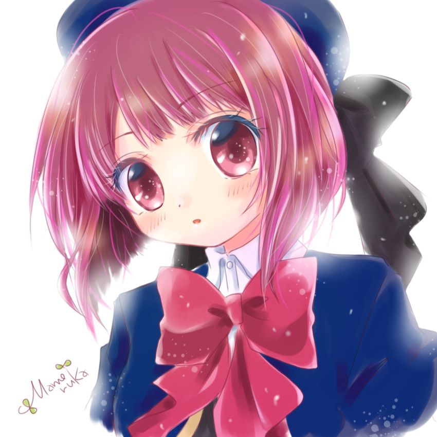 Safebooru - 1girl arima kana artist name beret black ribbon black vest blue headwear blue jacket ...
