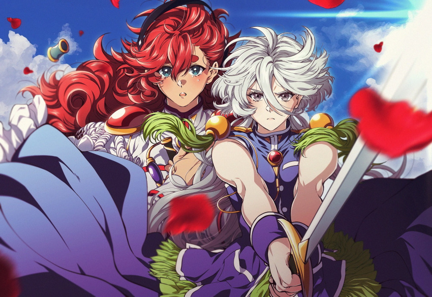 Safebooru - 1980s (style) 2girls blue sky clouds cloudy sky cosplay ...