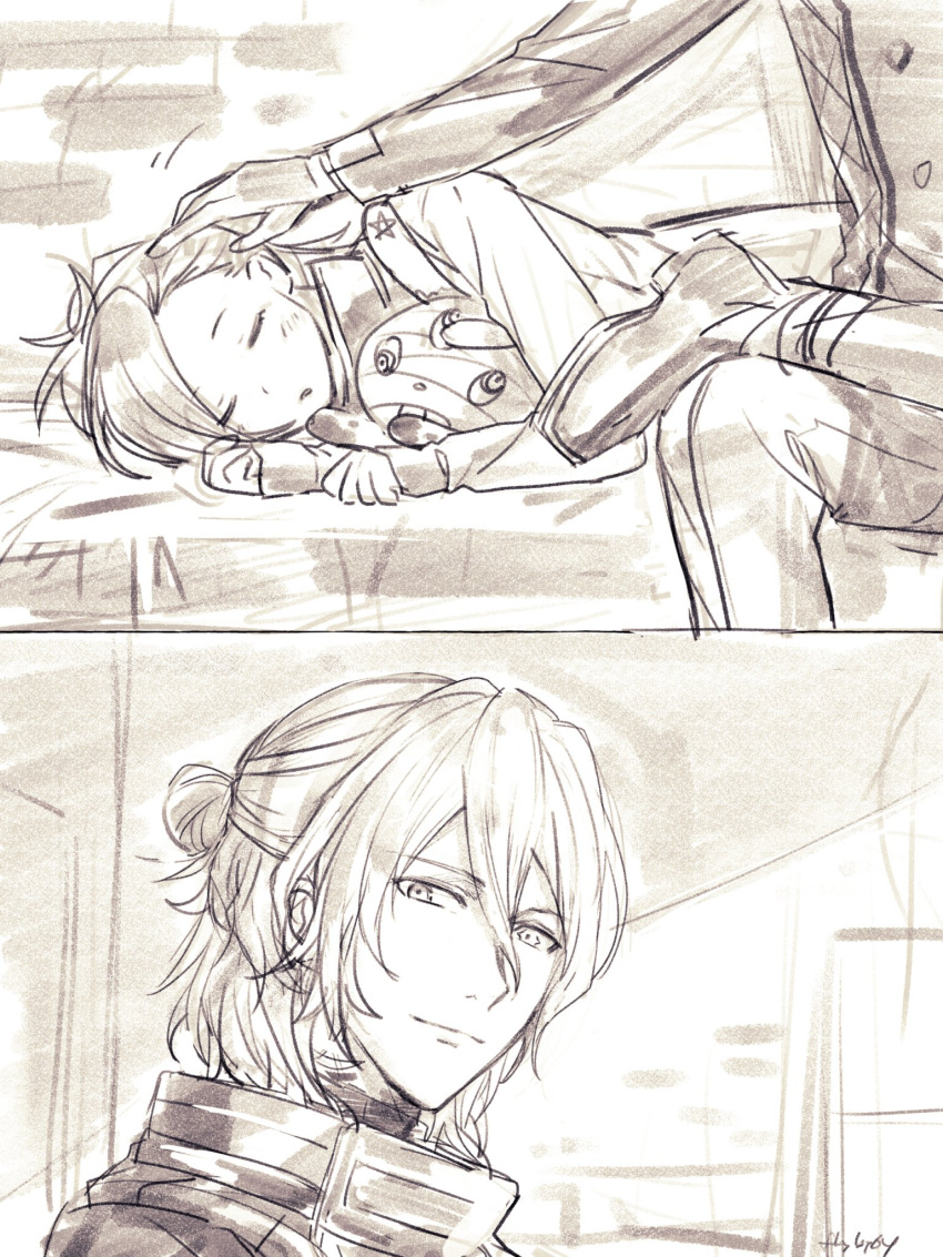 Safebooru - 1boy 1girl adorabbit ai the somnium files artist name clenched hands closed eyes ...