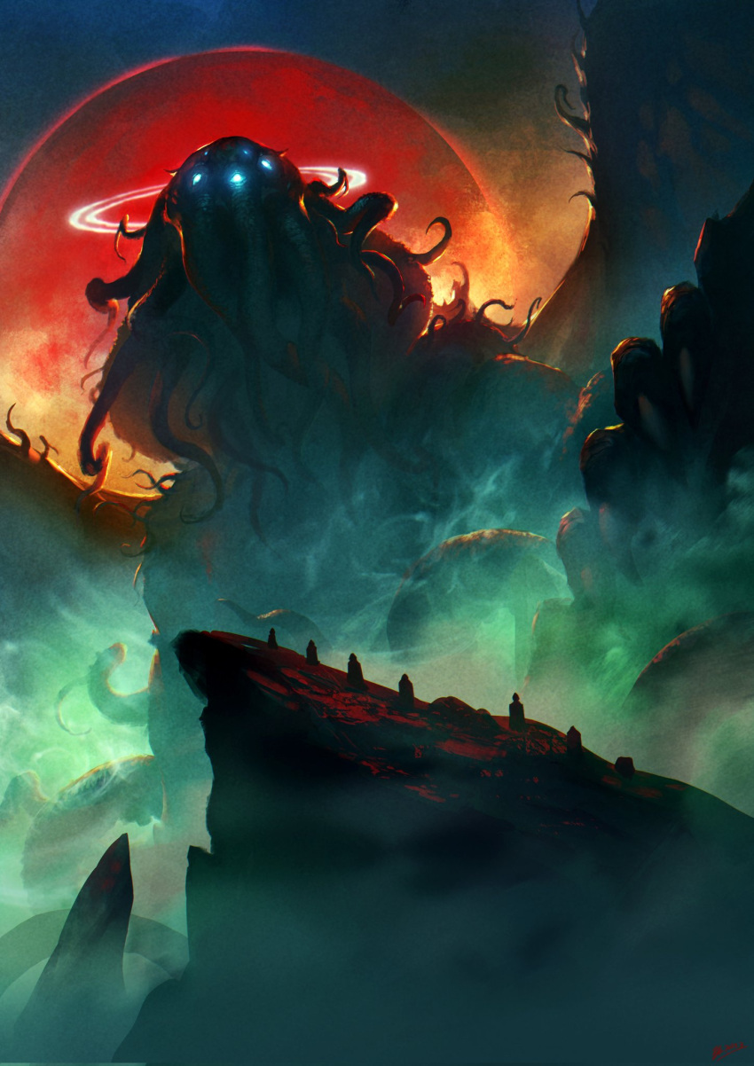Safebooru - 6+others backlighting cliff commentary cthulhu cthulhu ...