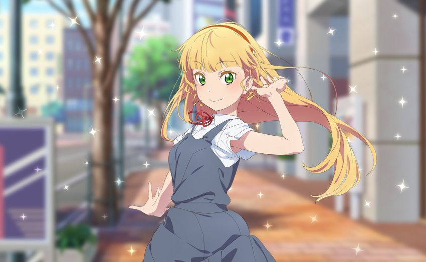 Safebooru - blonde hair blush dress green eyes heanna sumire long hair love live! school idol ...