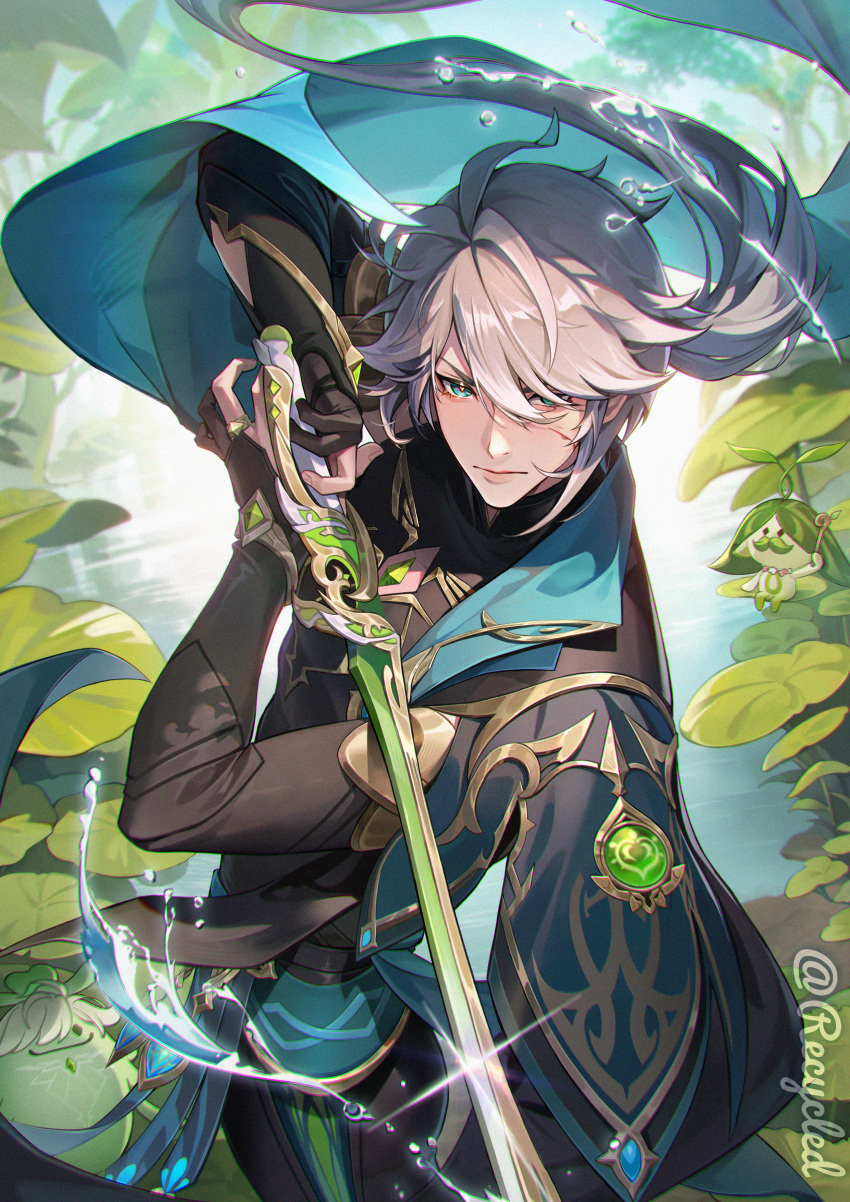 Safebooru - 1boy absurdres ahoge alhaitham (genshin impact) alternate hair length alternate ...