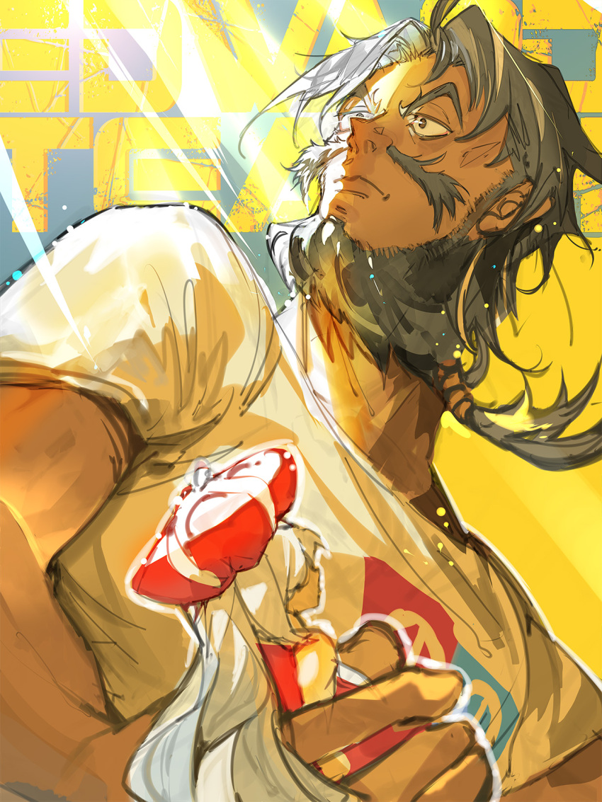 Safebooru - 1boy ahoge beard black hair character doll character name edward teach (fate) facial ...