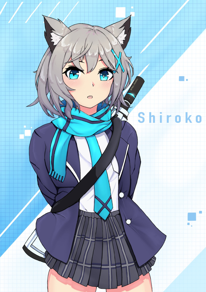 Safebooru - 1girl absurdres animal ear fluff animal ears arms behind back assault rifle black ...