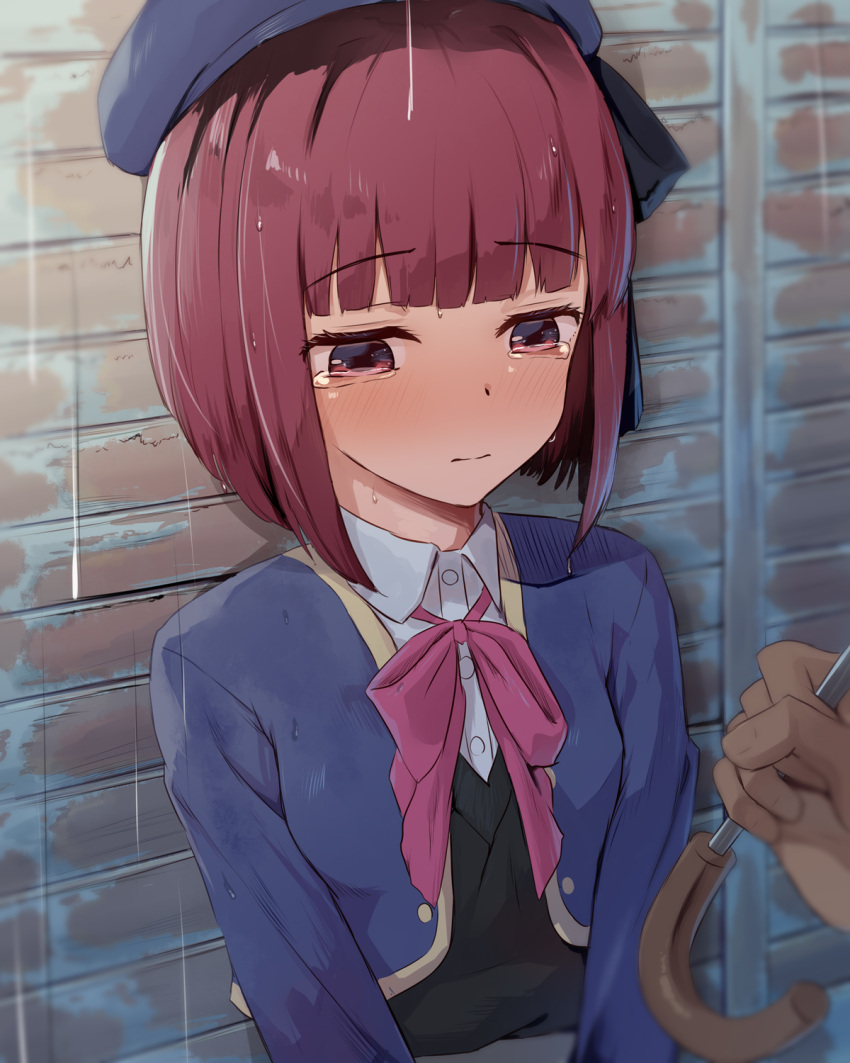 Safebooru - 1girl arima kana beret black bow black vest blue headwear blue jacket blunt bangs ...