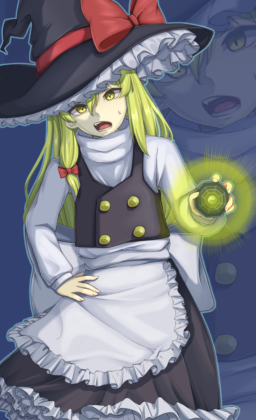 Safebooru - 1girl apron blonde hair bow braid dress hair bow hat ...