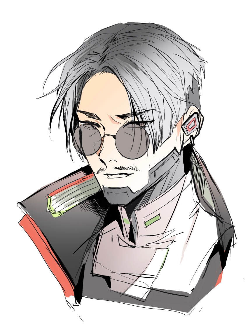 Safebooru - 1boy absurdres apex legends black jacket crypto (apex legends) facial hair grey eyes ...