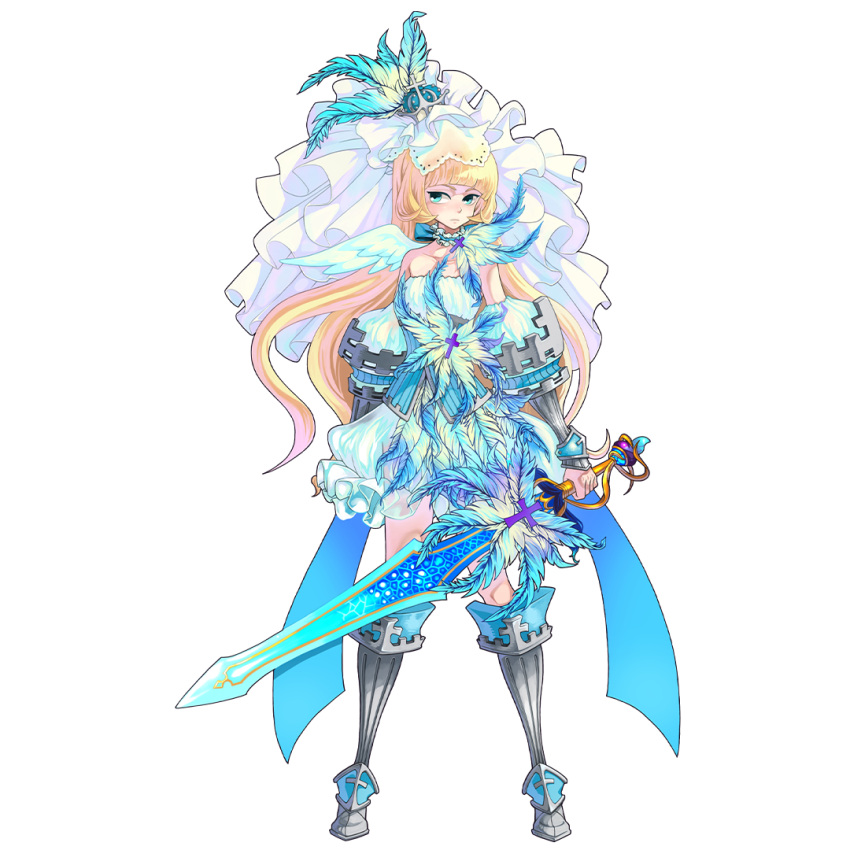 Safebooru - 1girl aqua eyes armor blonde hair crown dress latale long ...