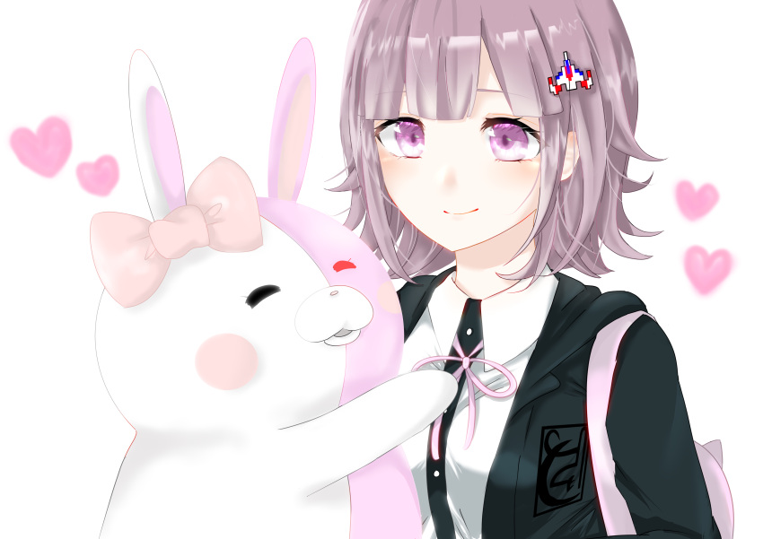 Safebooru - 1girl absurdres animal bag backpack bag black shirt blush stickers breasts brown ...