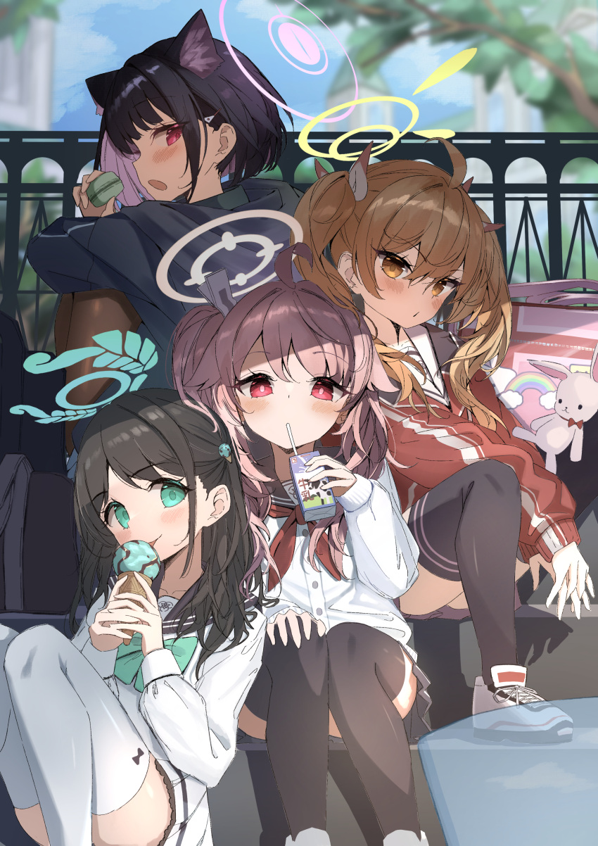 Safebooru - 4girls absurdres after-school sweets club (blue archive) ahoge airi (blue archive ...