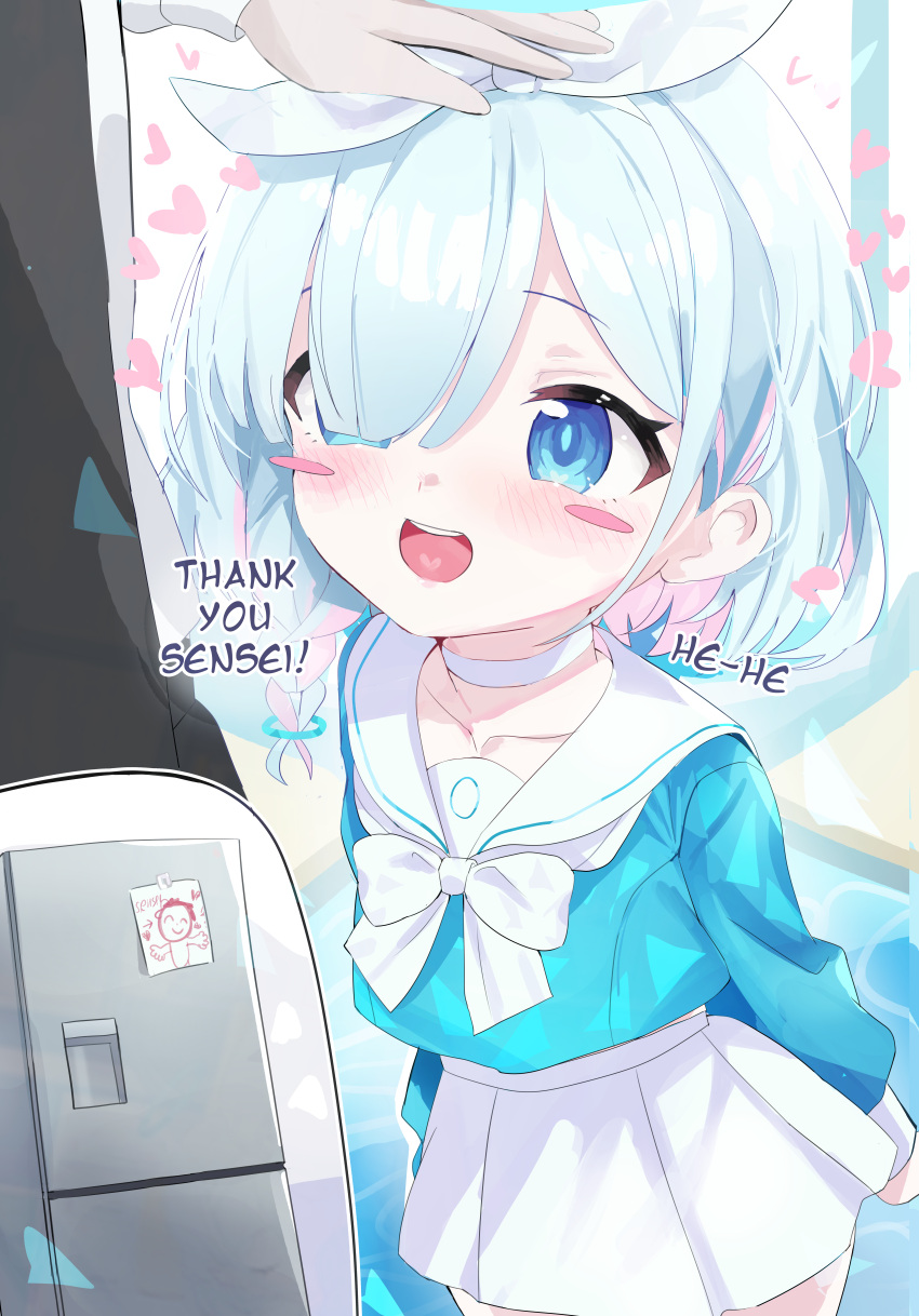 Safebooru - 1boy 1girl absurdres arona's sensei doodle (blue archive) arona (blue archive) blue ...