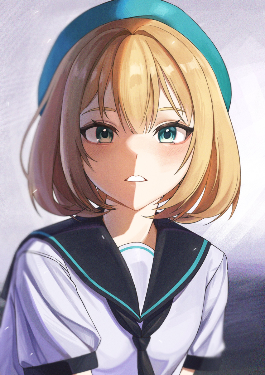 Safebooru - 1girl absurdres alternate costume aqua eyes beret black neckerchief black sailor ...