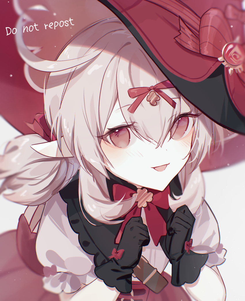 Safebooru - 1girl :p black gloves blush bow bowtie closed mouth dot ...
