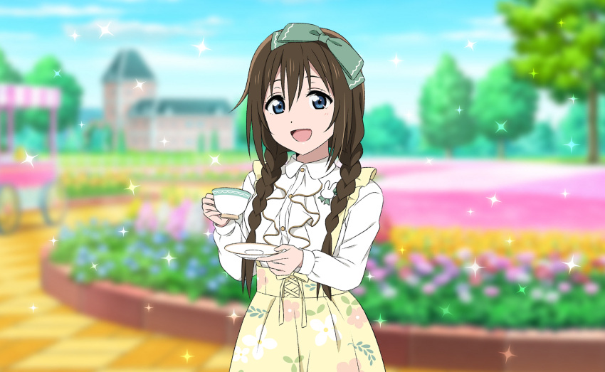 Safebooru - blue eyes blush brown hair dress long hair love live! nijigasaki high school idol ...